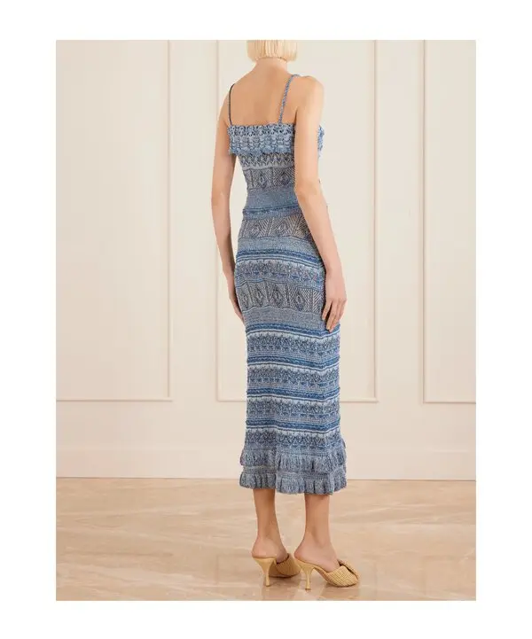 Etro Ruffled Crocheted Maxi Skirt