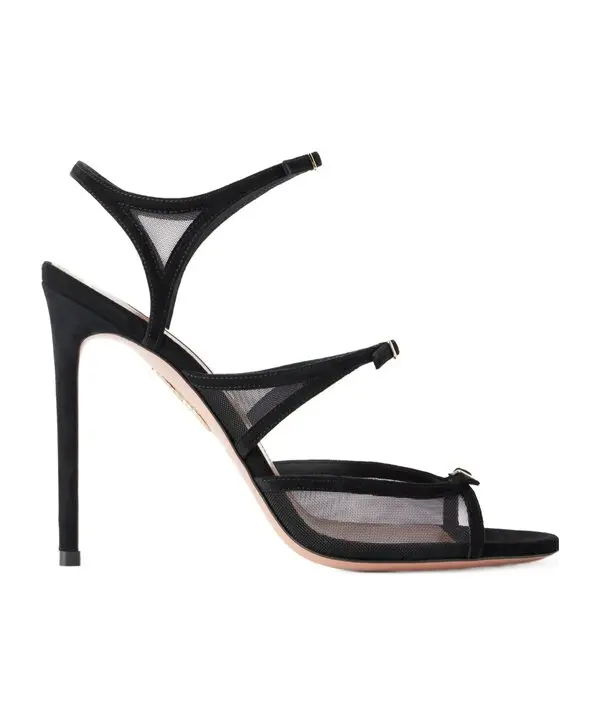 AQUAZZURA Jalila Mesh-panel Sandals - Black