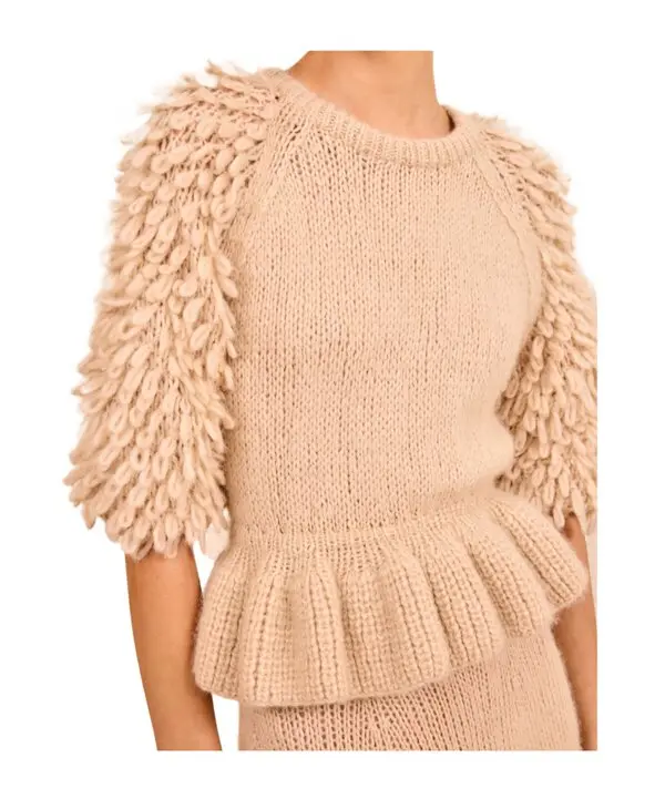 Ulla Johnson Hand-knitted Alpaca Crew Neck Sweater With Ring Details - Albs