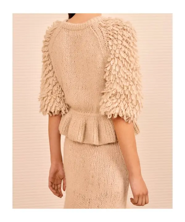 Ulla Johnson Hand-knitted Alpaca Crew Neck Sweater With Ring Details