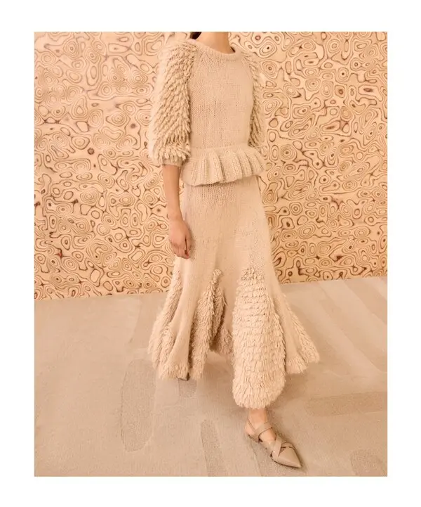 Ulla Johnson Hand-knitted Alpaca Crew Neck Sweater With Ring Details