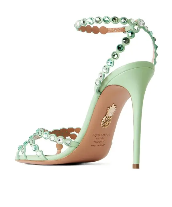 AQUAZZURA Embellished Leather Sandals