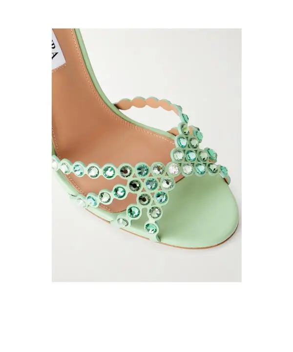 AQUAZZURA Embellished Leather Sandals
