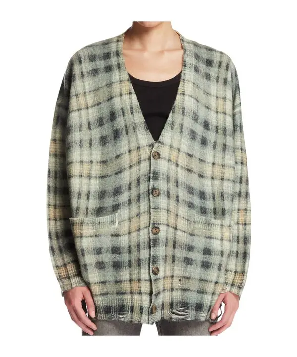 R13 Plaid-check Cardigan