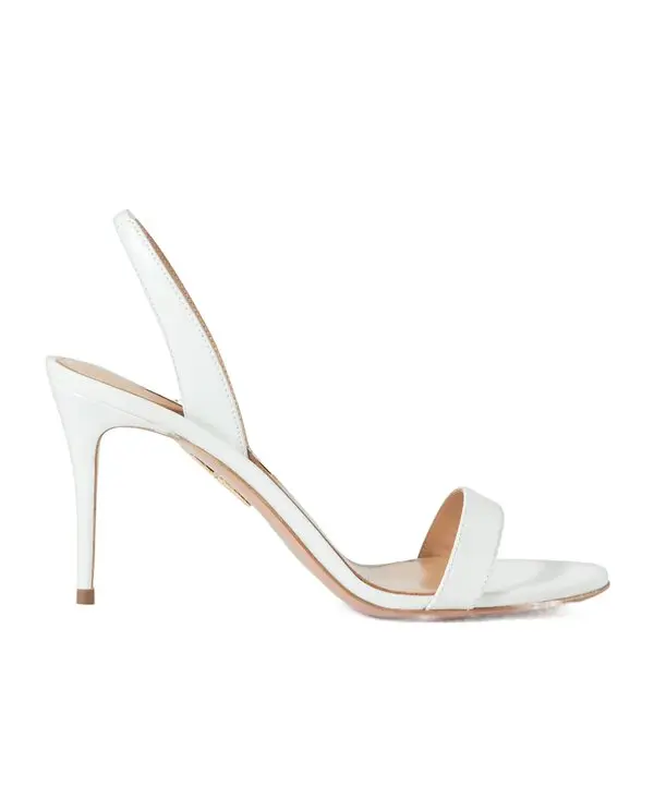AQUAZZURA Leather Slingback Sandals - White