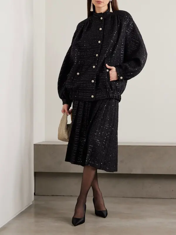 Alessandra Rich Sequin-embellished Tweed Jacket
