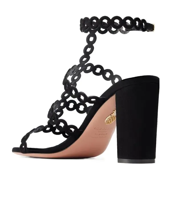 AQUAZZURA Cutout Suede Sandals