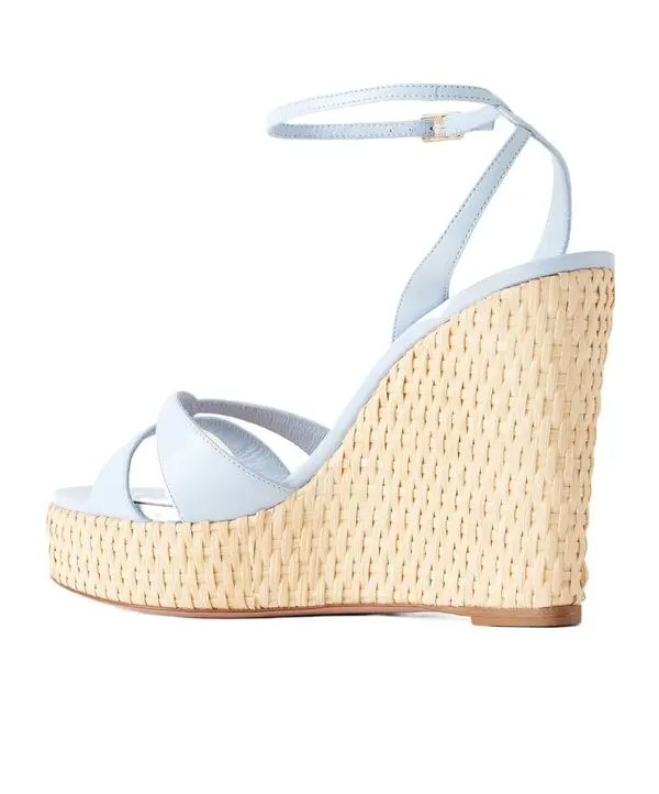 AQUAZZURA Leather Wedge Sandals