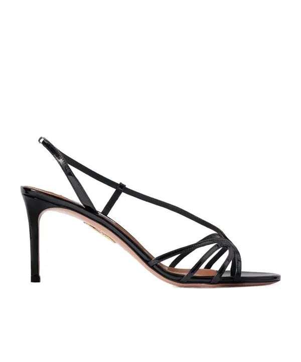 AQUAZZURA Patent-leather Slingback Sandals - Black