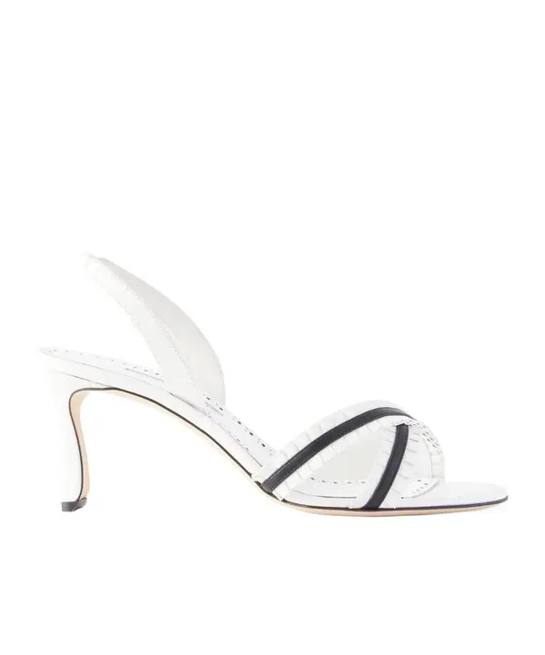 Manolo Blahnik Thin Strap High Heels - White