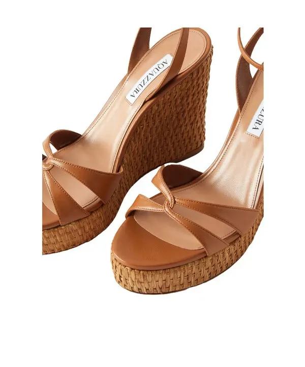 AQUAZZURA Leather Wedge Sandals