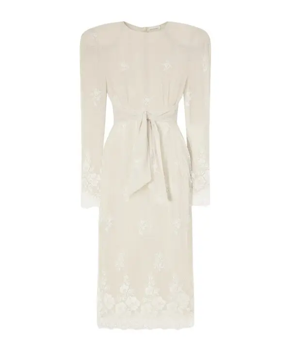 Magda Butrym Lace-trimmed Crepe Midi Dress - White