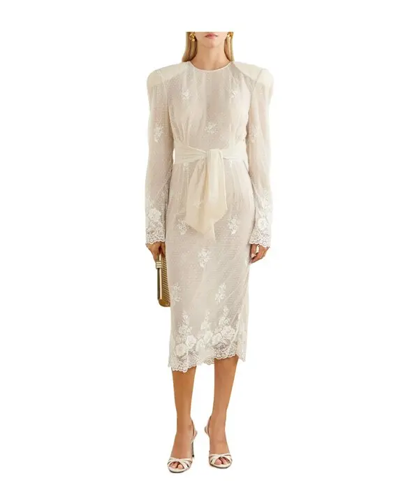 Magda Butrym Lace-trimmed Crepe Midi Dress