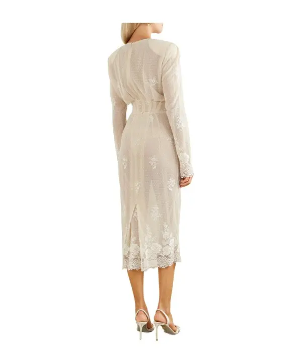 Magda Butrym Lace-trimmed Crepe Midi Dress