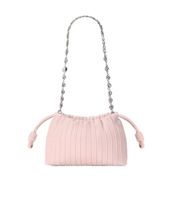 Loewe Mini Flamenco Pleats Purse In Nappa Lambskin - Crystal Powder