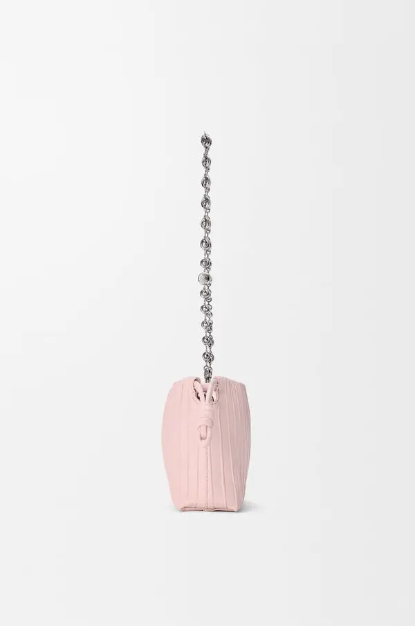 Loewe Mini Flamenco Pleats Purse In Nappa Lambskin - Crystal Powder