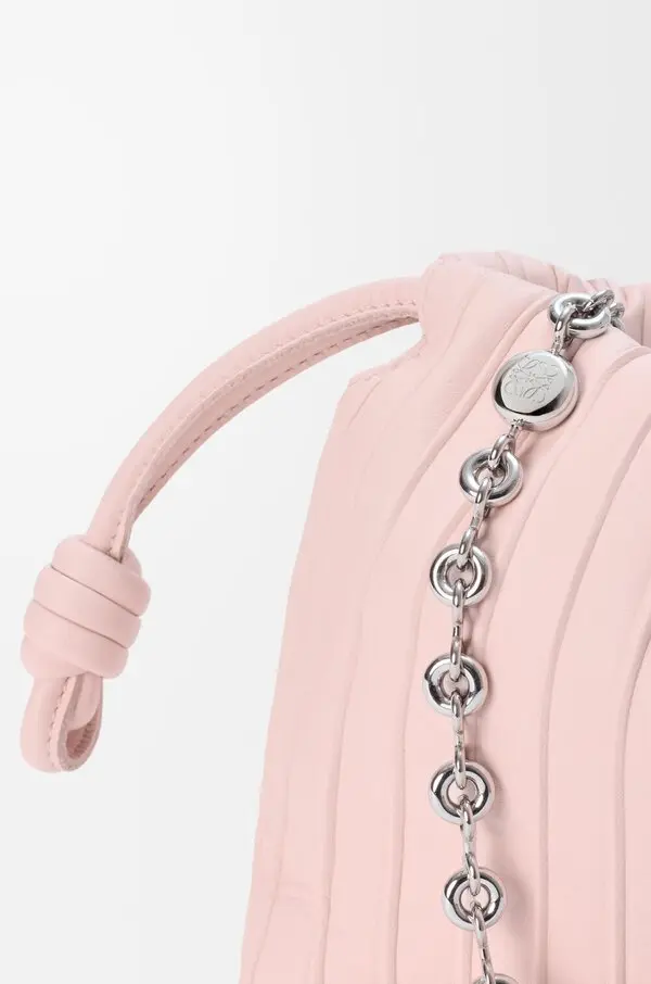 Loewe Mini Flamenco Pleats Purse In Nappa Lambskin - Crystal Powder