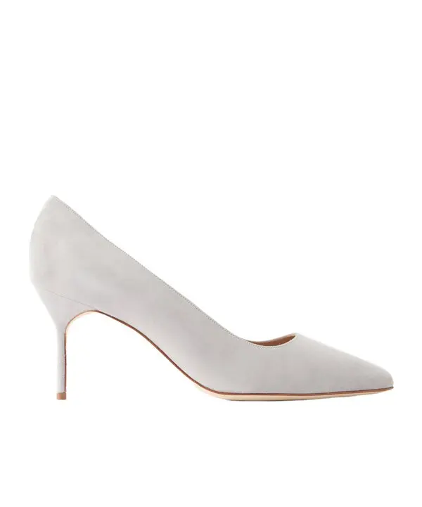Manolo Blahnik Suede Pointed Toe Stiletto Pumps