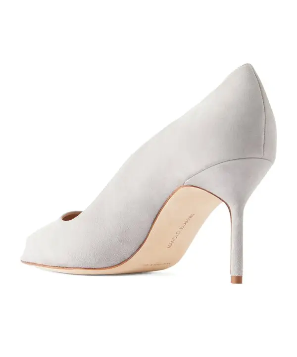 Manolo Blahnik Suede Pointed Toe Stiletto Pumps