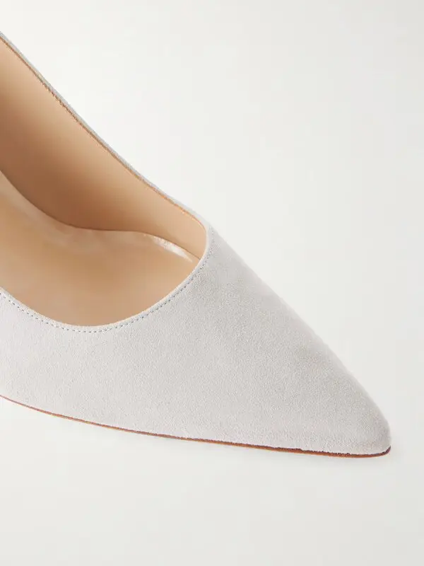 Manolo Blahnik Suede Pointed Toe Stiletto Pumps