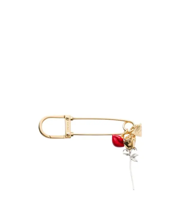 Prada Brooch With Pin Design - Yellow
