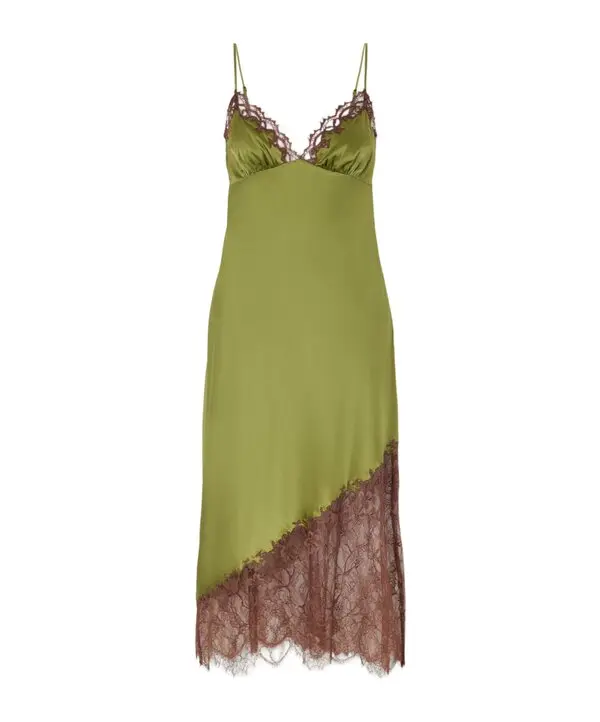 Staud Lacepaneled Midi Dress - Green