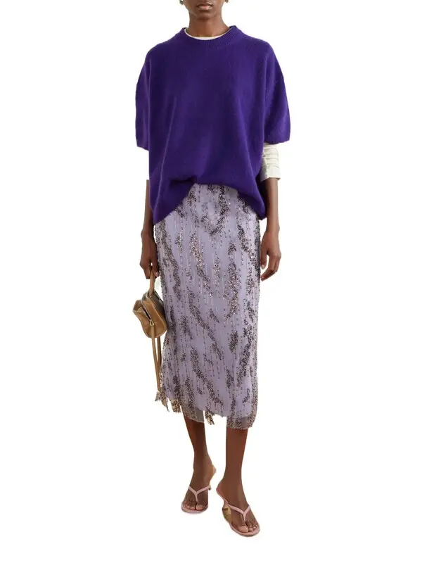 Staud Beaded Midi Skirt