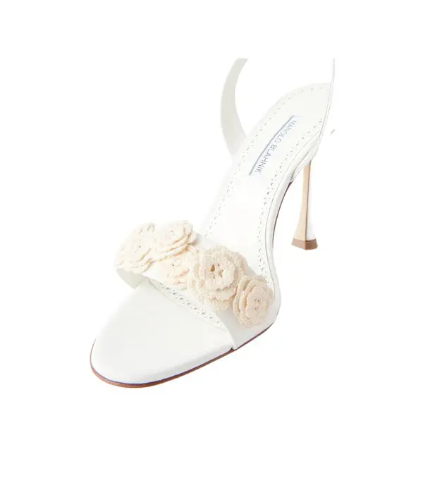 Manolo Blahnik Floral Embellished High Heels