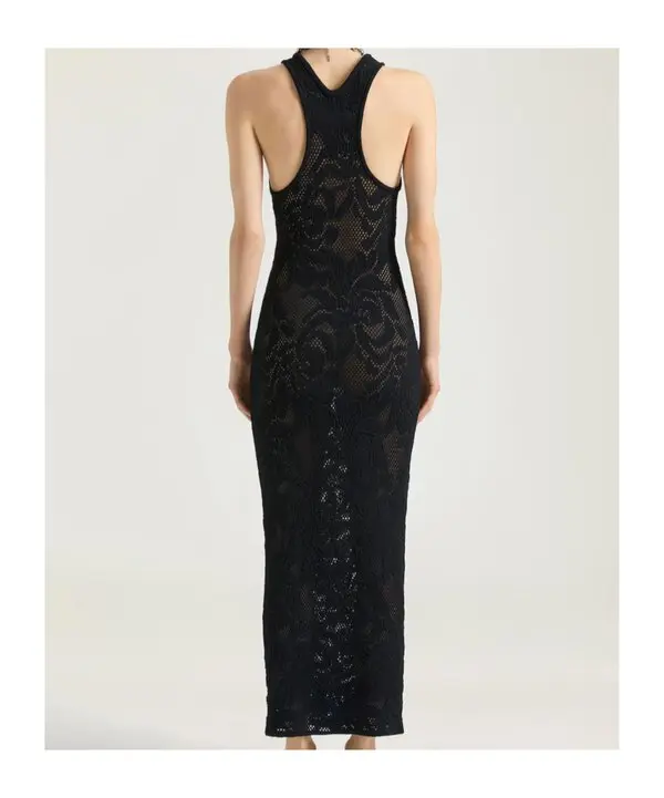 Givenchy Midi Dress In Knitted Floral Lace