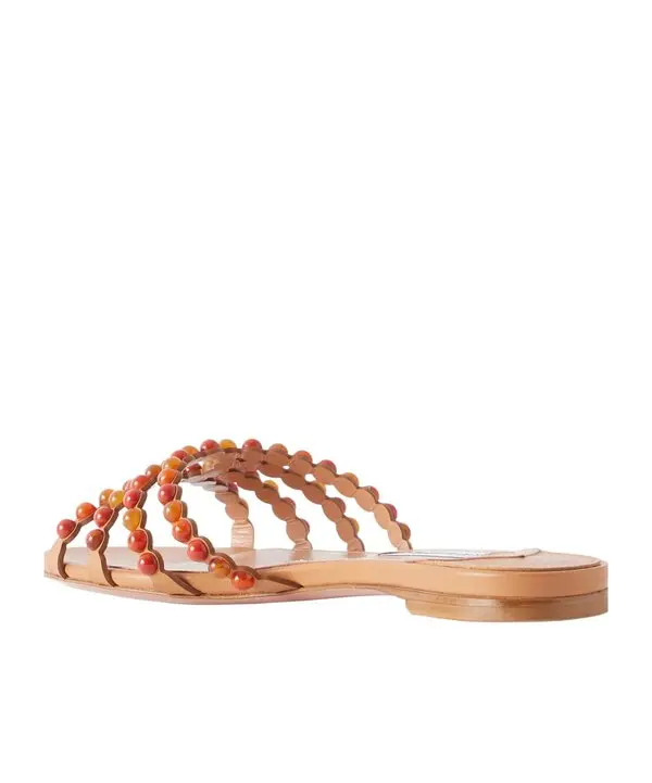 AQUAZZURA Embellished Leather Sandals