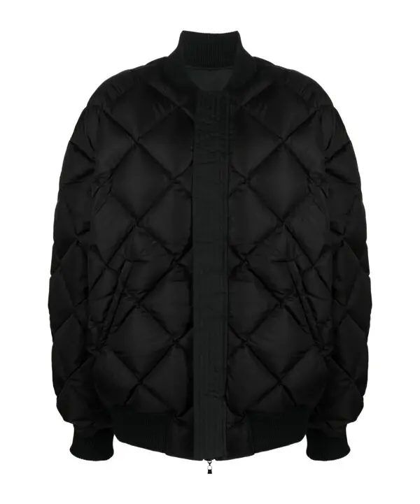 Wardrobe.NYC Quilted Shell Bomber Jacket - Black