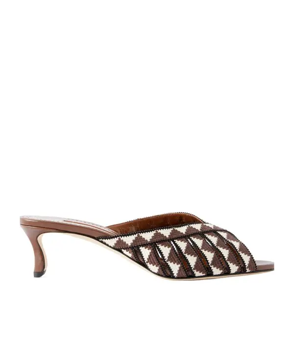 Manolo Blahnik Trofesamu 50 Woven Leather Mules - Brown