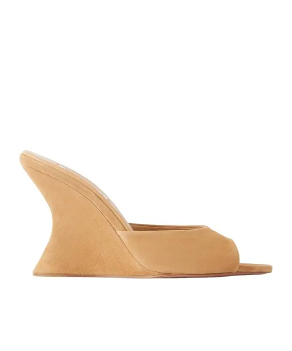 AQUAZZURA Suede Wedge Sandals - Nude