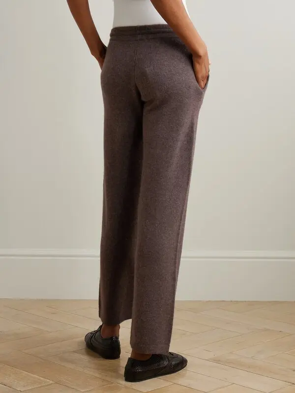 SPORTY  RICH Sporty & Rich Embroidered Cashmere And Wool Blend Trousers