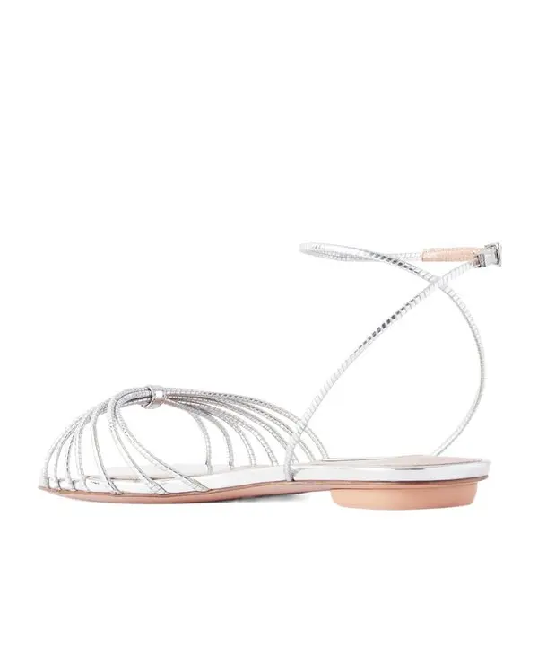 AQUAZZURA Solid Color Leather Flats