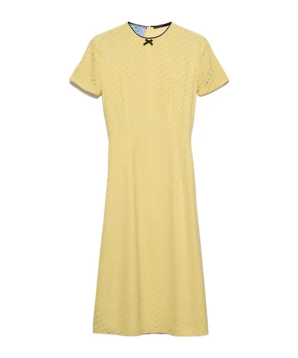 Prada Polka-dot Satin Dress - Yellow