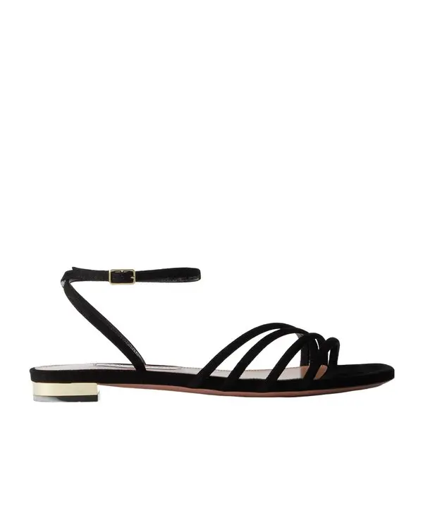AQUAZZURA Suede Sandals - Black