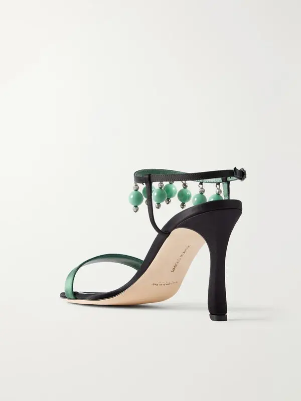 Manolo Blahnik Kasasan 90 Embellished Satin Sandals