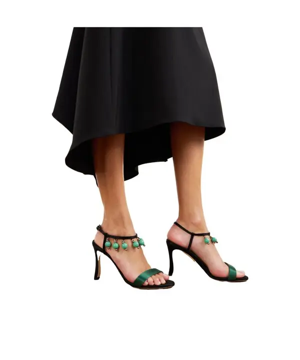Manolo Blahnik Kasasan 90 Embellished Satin Sandals