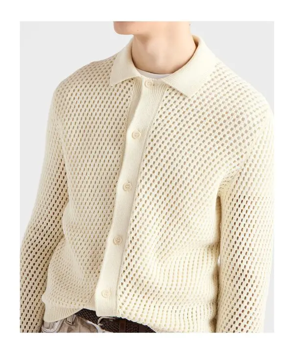 Prada Linen And Cotton Knit Cardigan - Nude