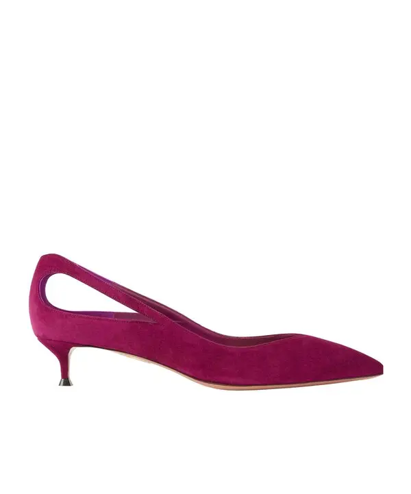 AQUAZZURA Cut-out Suede Pumps - Red