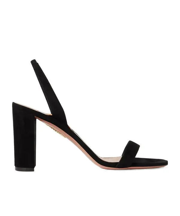 AQUAZZURA Suede Slingback Sandals - Black