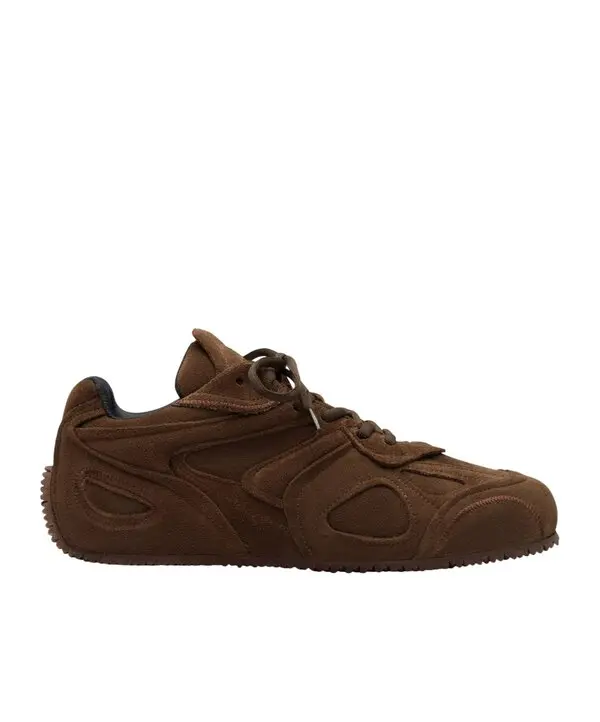 Axel Arigato Slow Runner Layered Suede Sneakers - Dark Brown