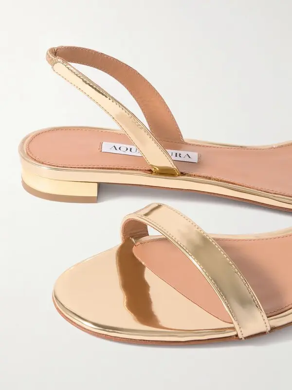 AQUAZZURA Metallic Leather Sandals