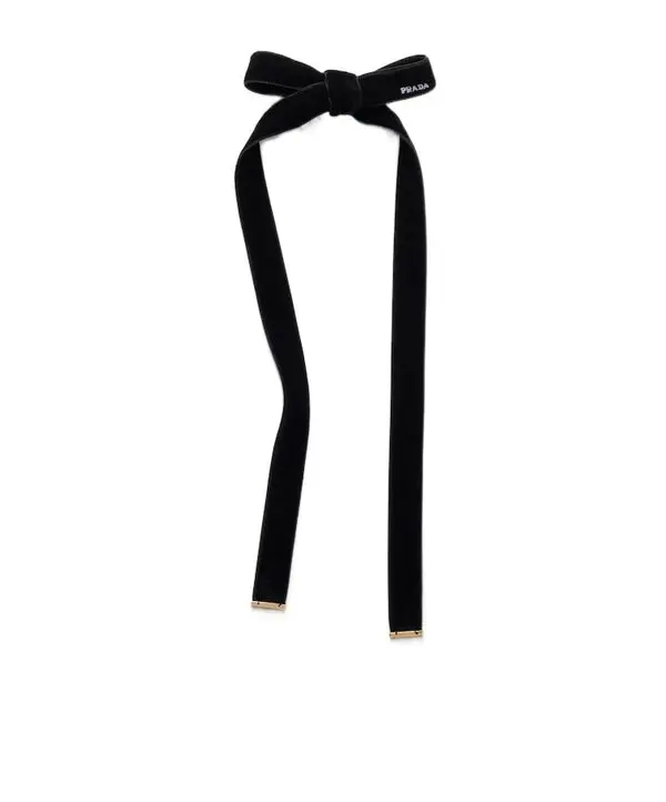 Prada Velvet Hair Clip - Black
