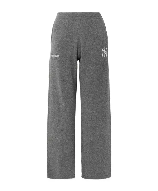 SPORTY  RICH Embroidered Cashmere And Wool Blend Sweatpants