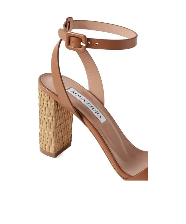 AQUAZZURA Solid Color Leather Sandals