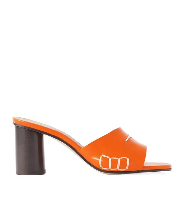 J.W.ANDERSON Whipstitched Leather Mules - Orange