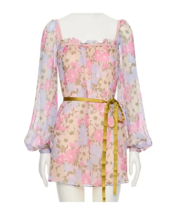 Valentino Garavani Long-sleeved Top With Floral Print - Pink