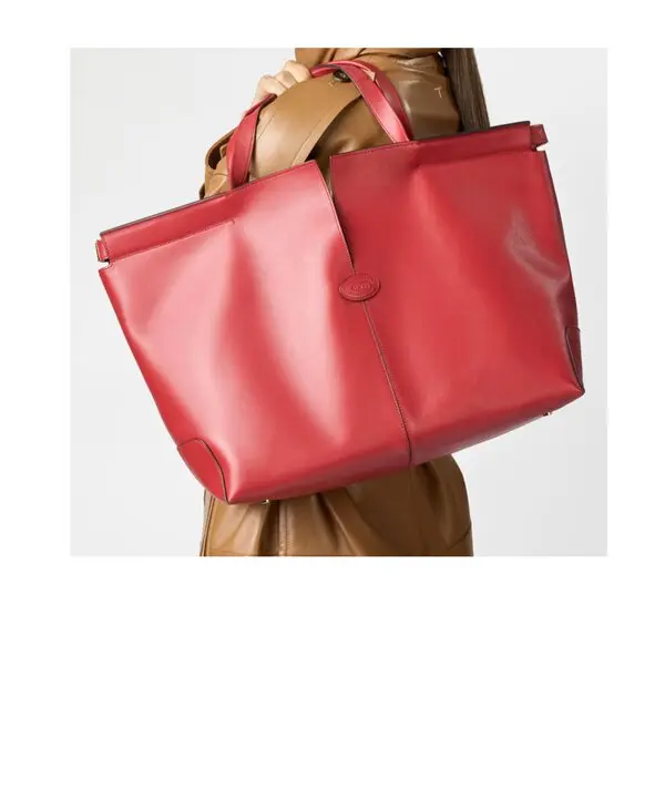 TOD'S Large Di Bag Folio Leather Tote Bag